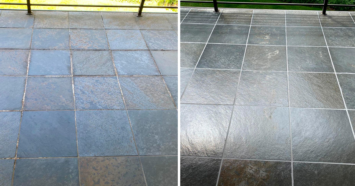 A Top-Notch Stone Sealing Gave This Outdoor Slate Floor in Seattle WA a ...